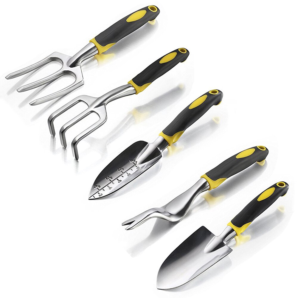 5 Stuk Tuingereedschap Set Inclusief Troffel, Getr... – Vicedeal