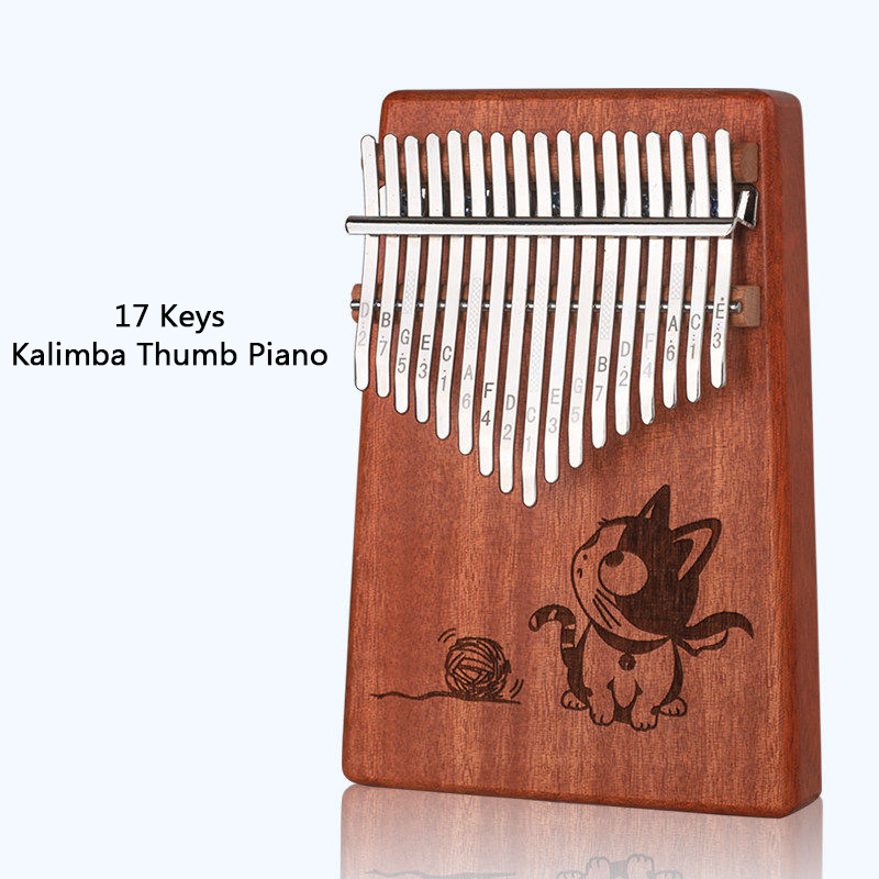 Kalimba 17 Key Mahogany Thumb Piano Animal Pattern... – Grandado