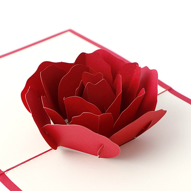 3D Pop Up Wenskaarten Rode Bloem Kerst Thanksgivin... – Grandado