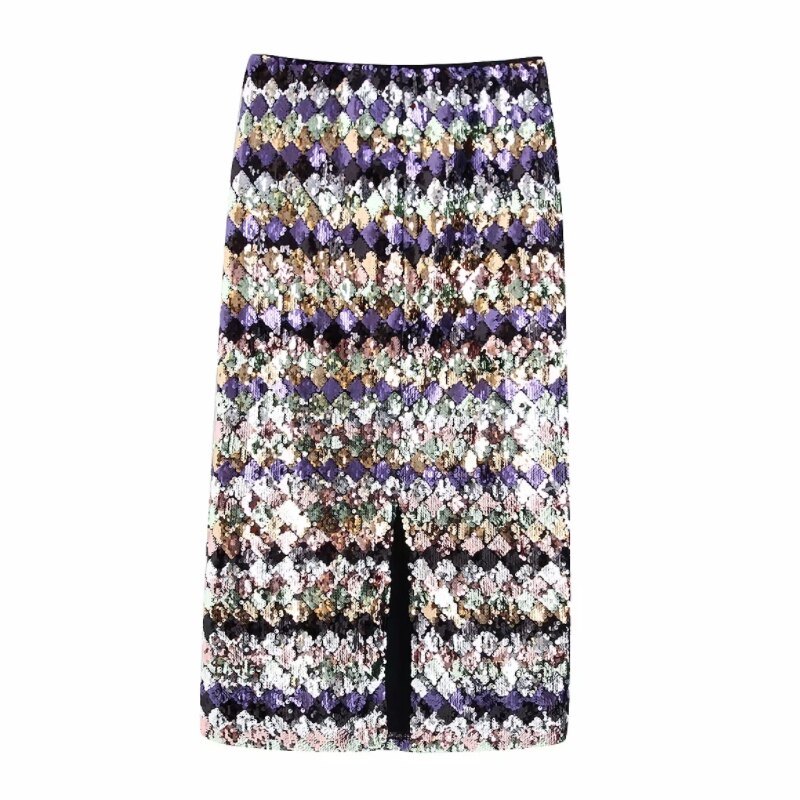 Vrouwen Mode Pailletten Kleuraanpassing Geometrisc... – Grandado