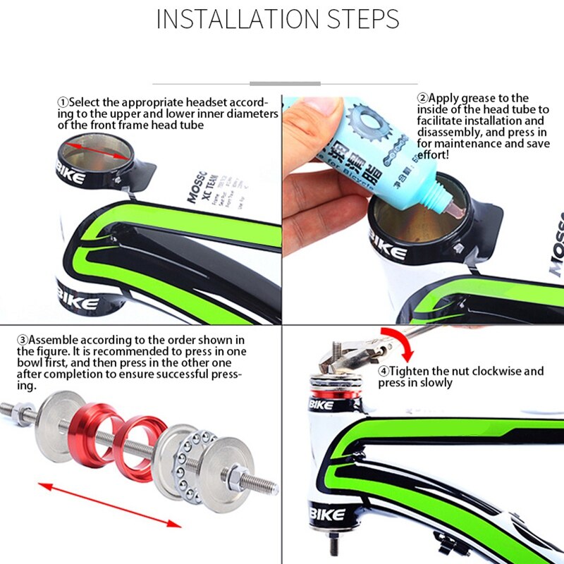 MOTSUV 34Mm Bicycle Headsets Steering Sealed Beari... – Grandado
