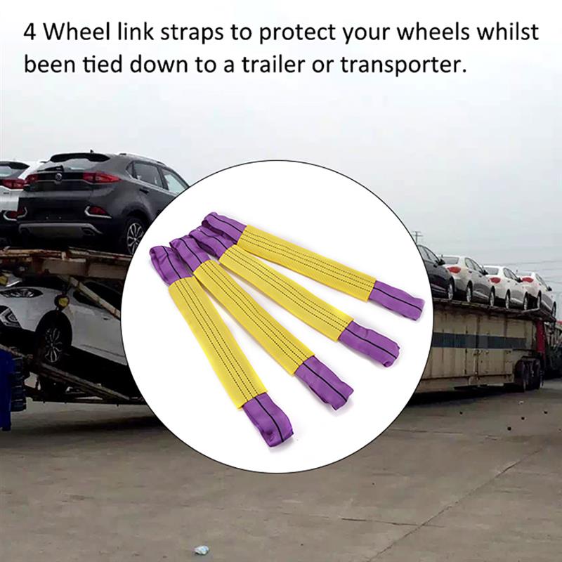 4pcs Tow Down Straps Recovery Alloy Wheel Securing... – Grandado