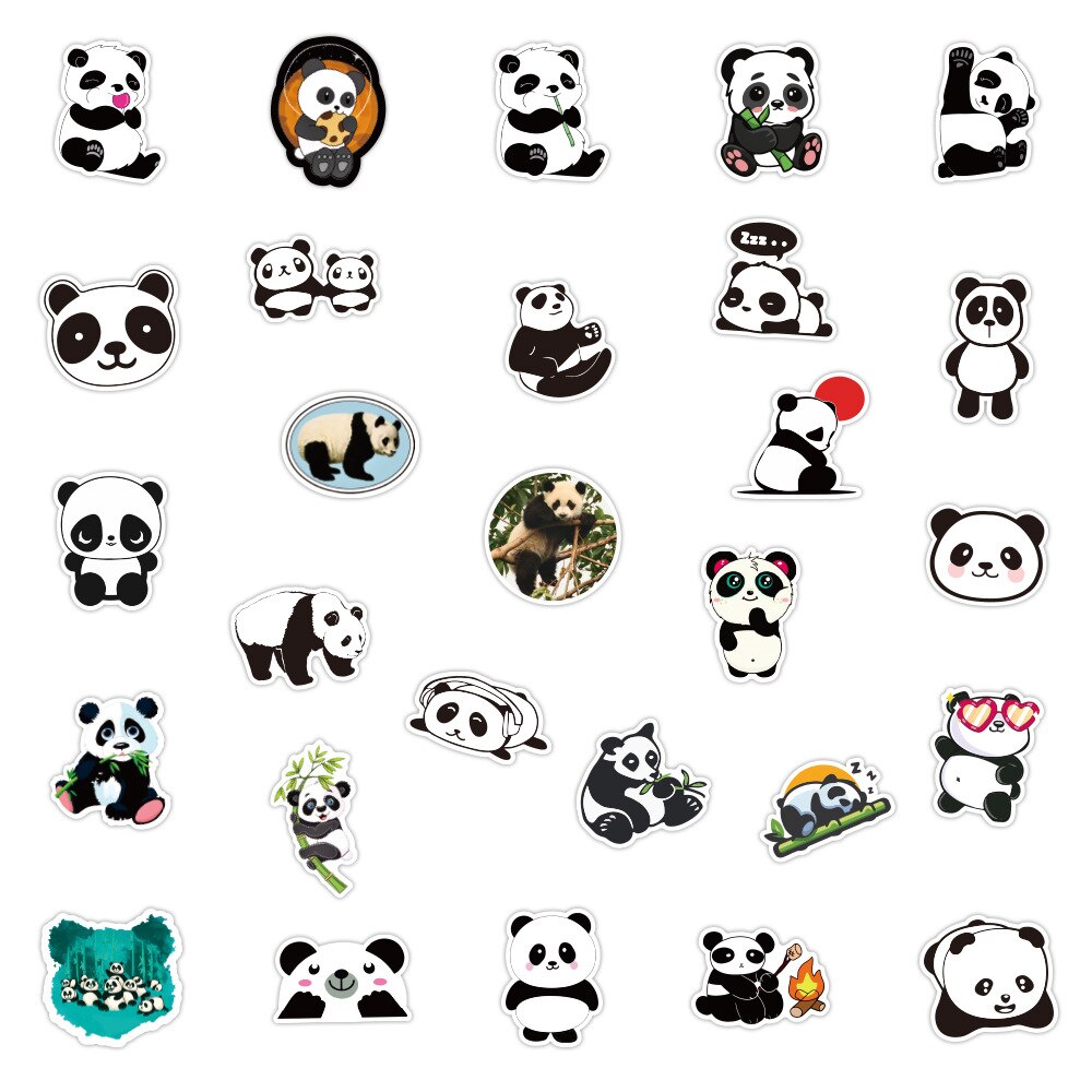 10/50pcs Cute Animals Panda Decoration Adhesive St... – Grandado