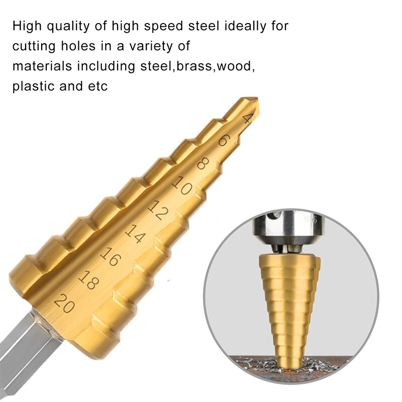 3-12mm 4-12mm 4-20mm HSS Straight Groove Step Dril... – Grandado