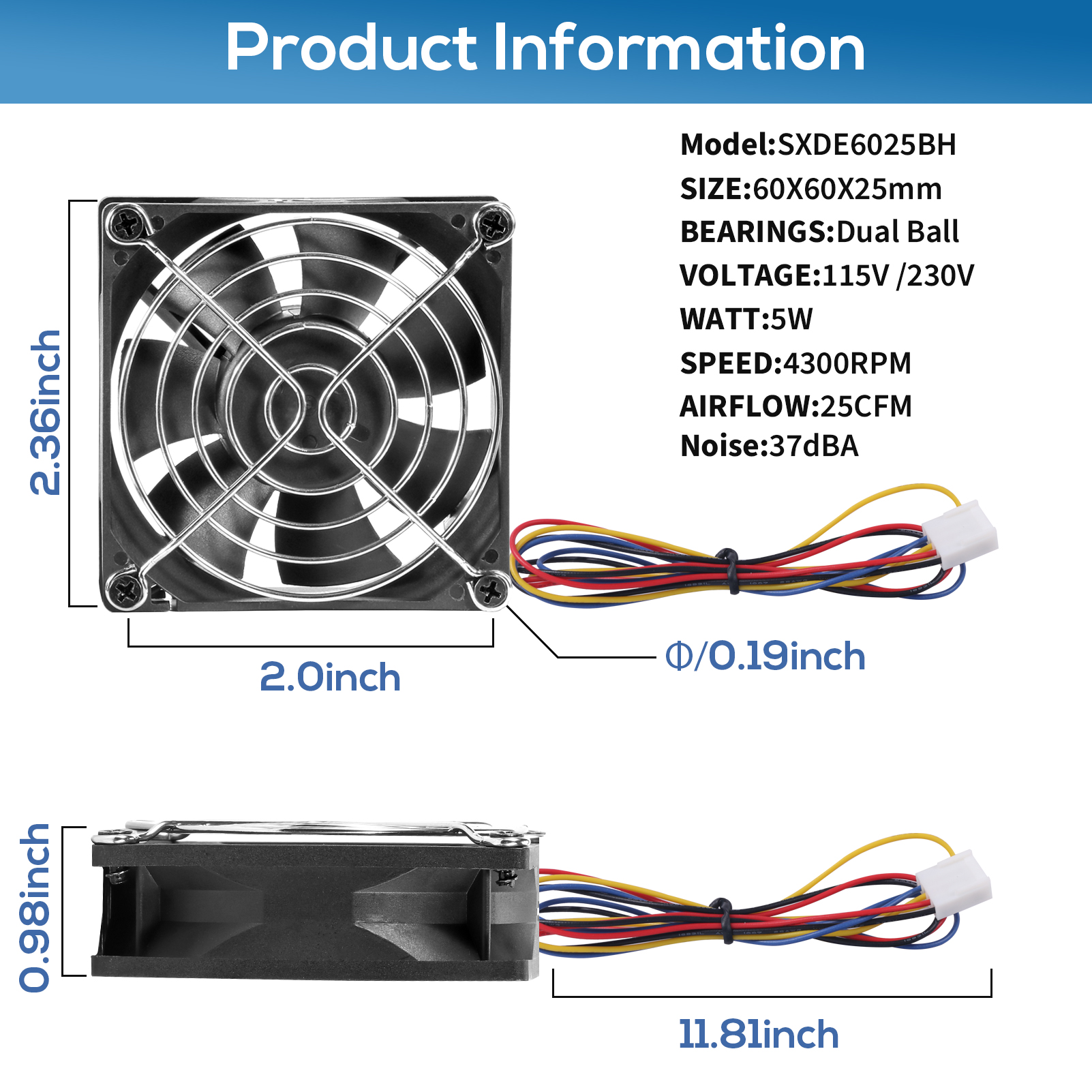 SXDOOL 8025 80mm 8cm PWM Cooling Fan with Dual Bal... – Grandado