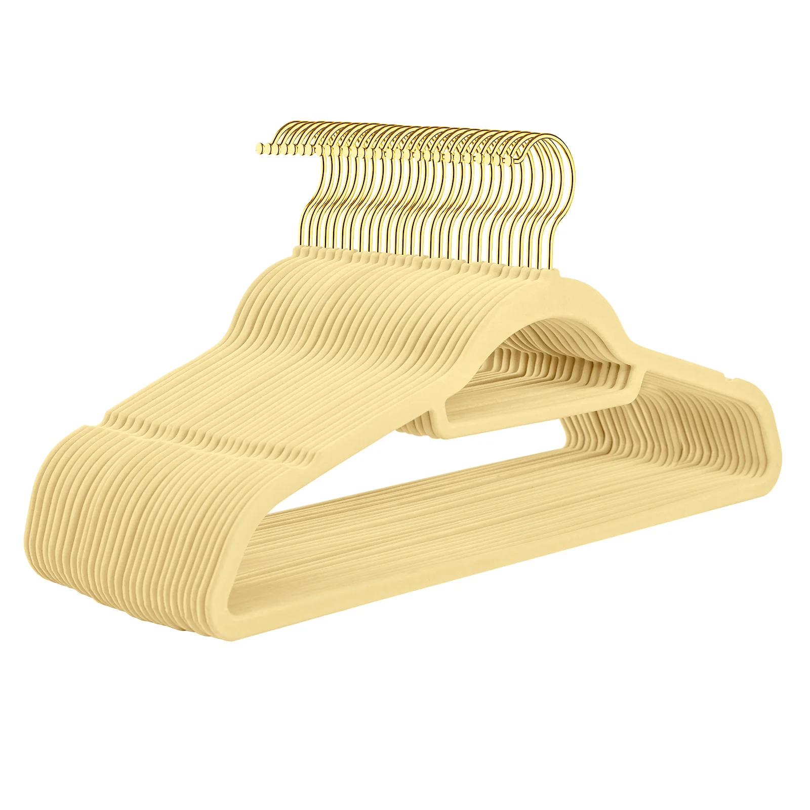 Non-Slip Velvet Clothes Hangers, 100 Pack, Beige/B... – Grandado