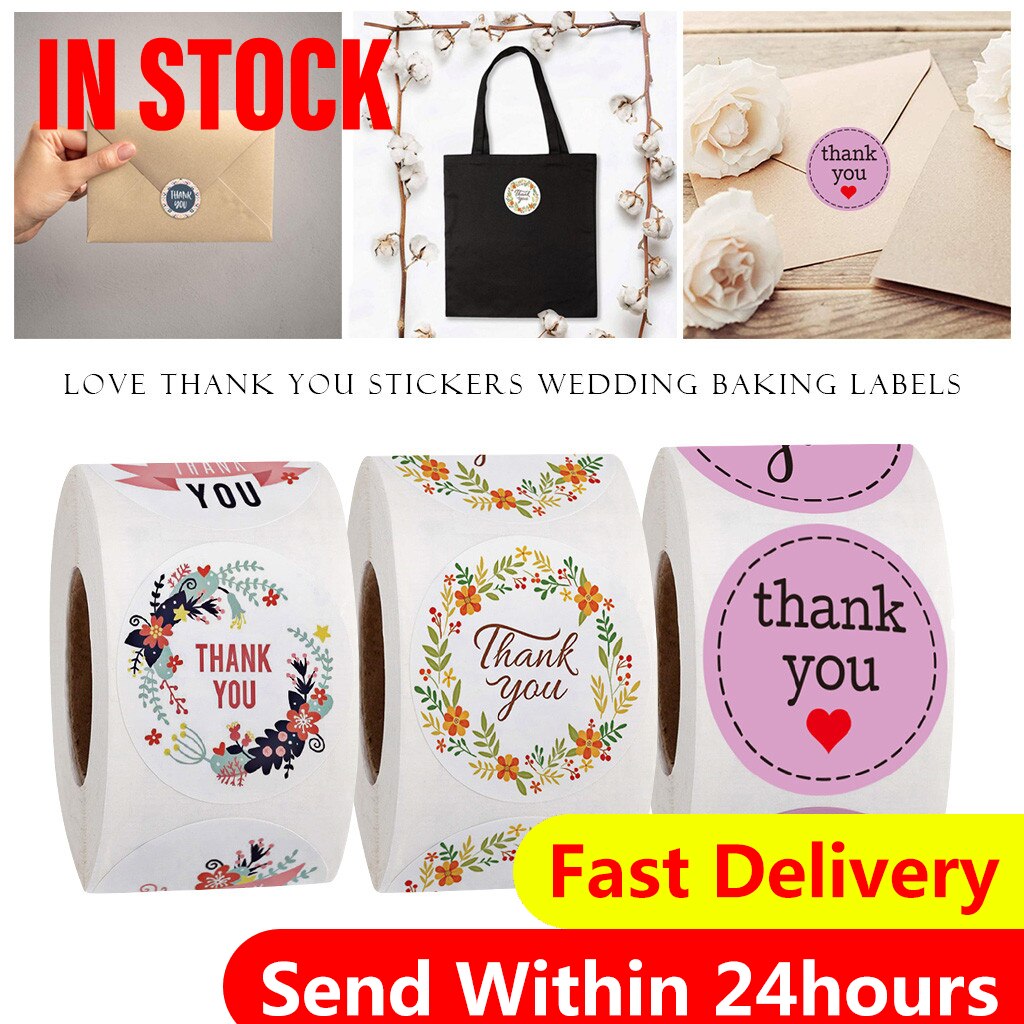 Handgemaakte Dank U Stickers Bruiloft Bloem Bakken... – Grandado