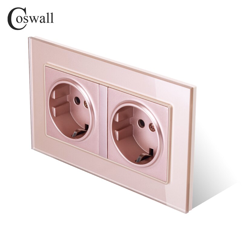 Coswall Wall Crystal Glass Panel Power Socket Grou... – Grandado
