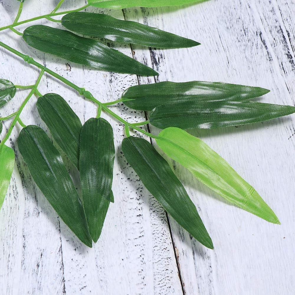 10pcs Artificial Plastic Bamboo Leaves Home Green ... – Grandado