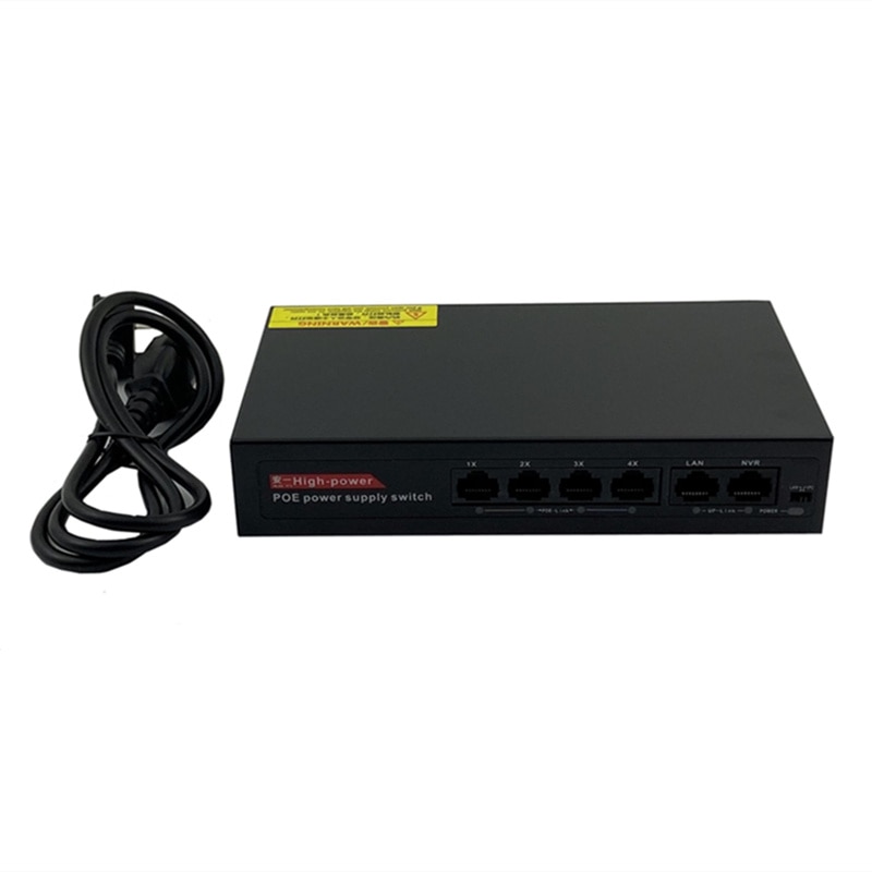 6 port poe net switch 4ch poe injektor power over ... – Vicedeal