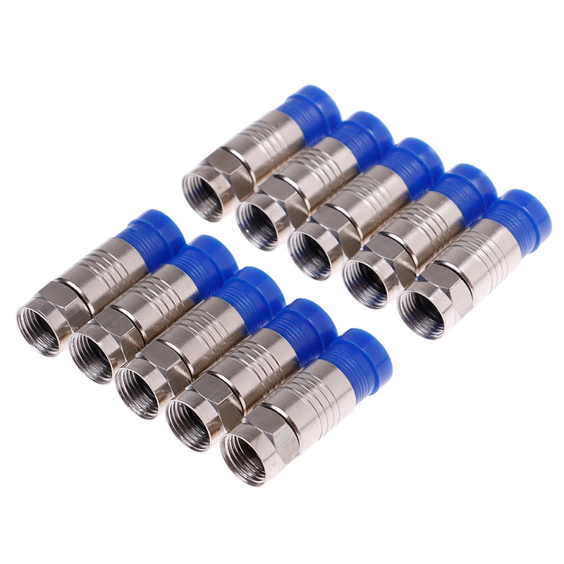 10 Pcs F-Type Male Plug Compression Connectors For... – Vicedeal