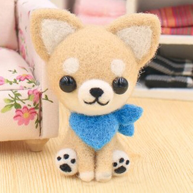 Handmade lifelike Dog Toy Doll Wool needle Felt Fo... – Grandado