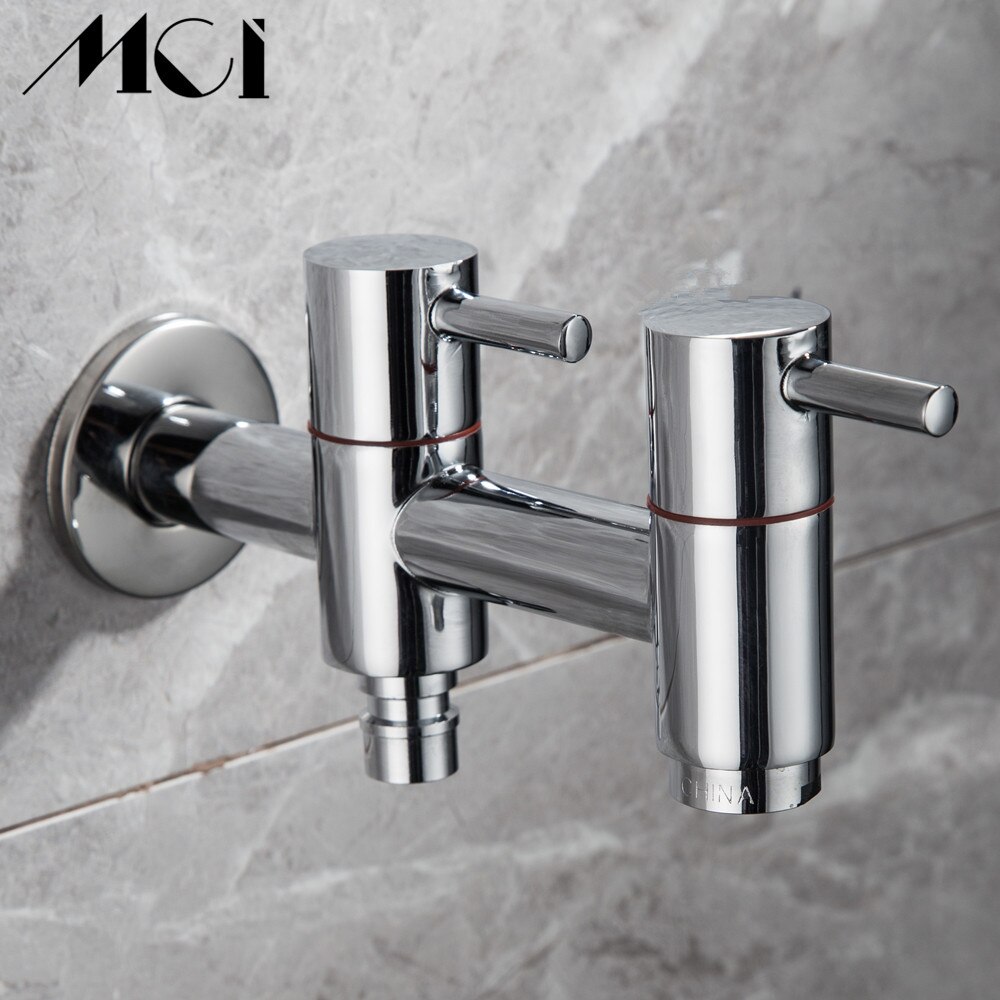 Brass Chrome Finish Garden Faucet Double Handle Do... – Grandado