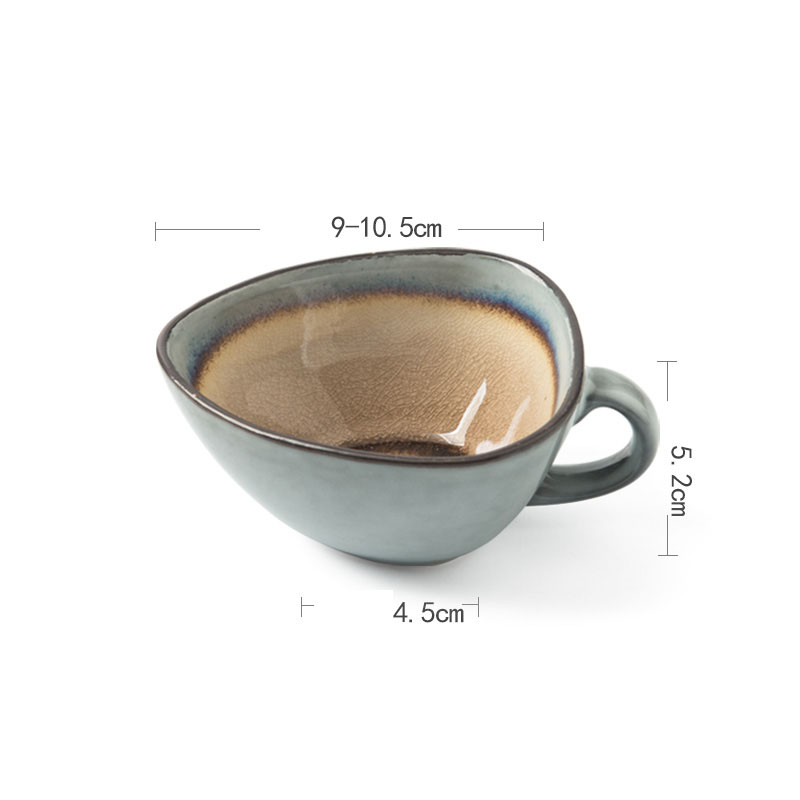 Coffee Triangular Cup Ice Crack Glaze Afternoon Te... – Vicedeal