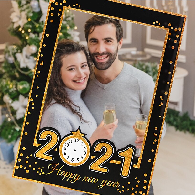 1Pc Happy Year Photo Frame Paper Photo Booth Chris... – Vicedeal