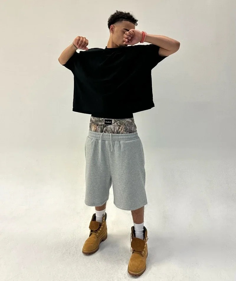 Y2K retro shorts camouflage pattern street wear me... – Grandado