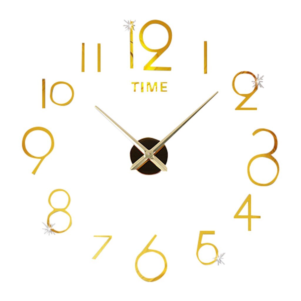 3D DIY Roman Numbers Acrylic Mirror Wall Sticker C... – Grandado