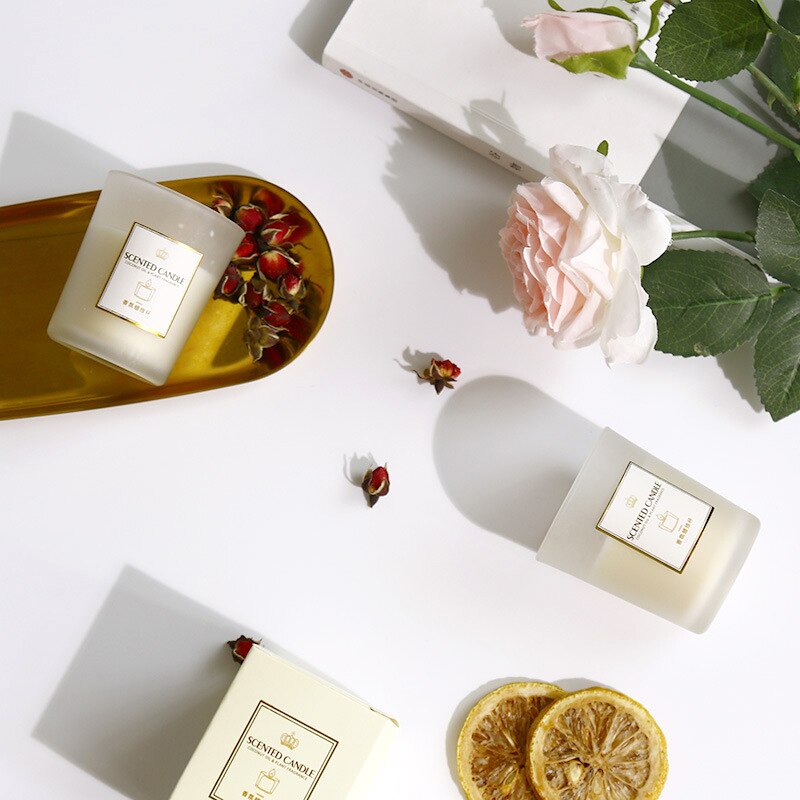 Romantic Scented Candle Natural Floral Flowers Fra... – Grandado
