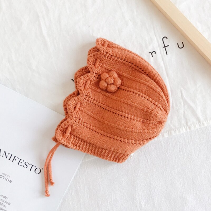 Winter Gebreide Cap Kids Pure Kleur Bloemen Handge... – Grandado