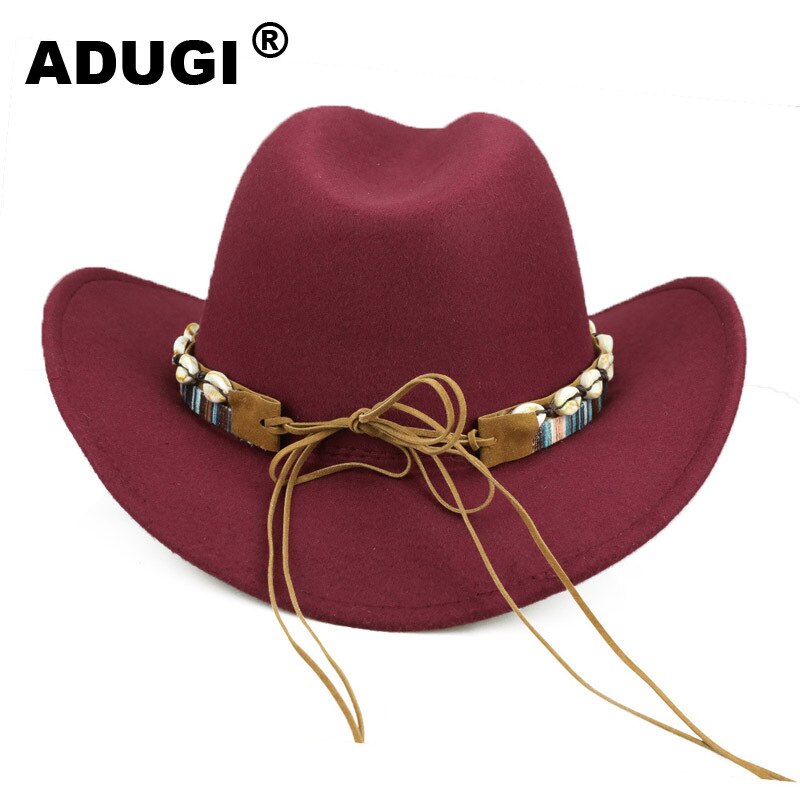 ADUGI Handmade Shell Belt Top Hat Western Cowboy H... – Grandado