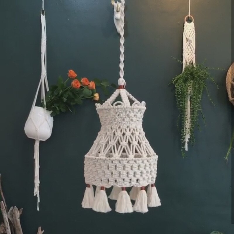 Handmade Macrame Pendant Lamp Shade Boho Chic Home... – Vicedeal