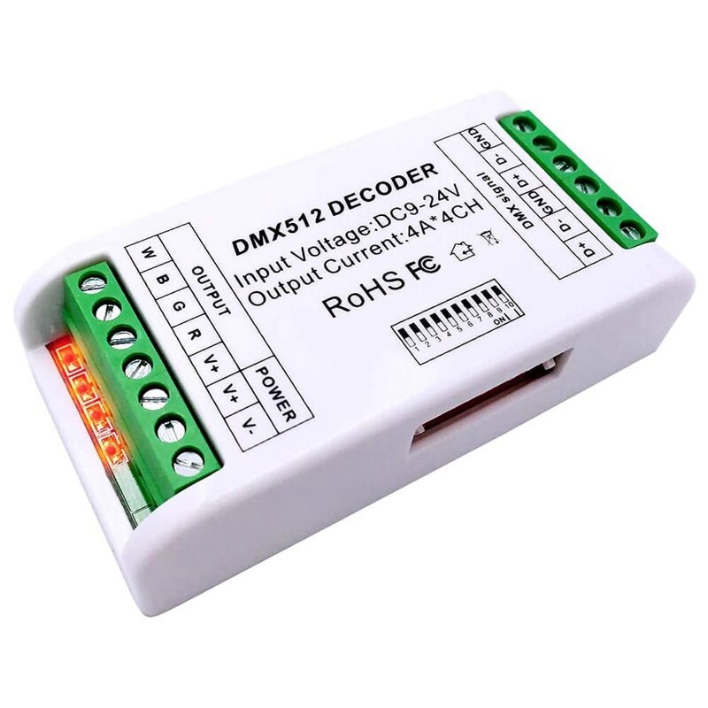 Mini 4 Channel DMX RGBW Decoder 16A RGB RGBW Strip... – Grandado