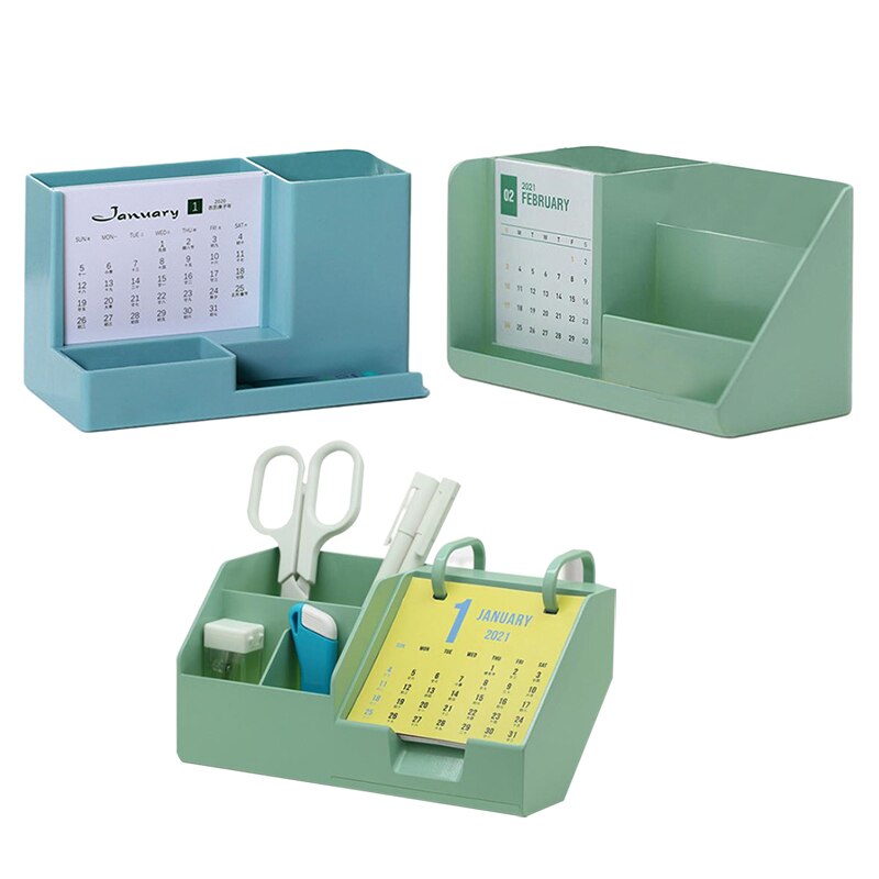 Plastic Desk Organizer Calendar Pen Holder Desk Ca... – Grandado