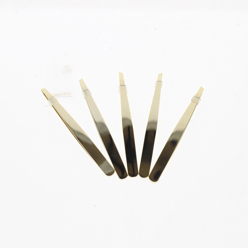 5Pcs/Set 7.5cm Gold Beauty Eyebrow Eye Brow Tweeze... – Grandado