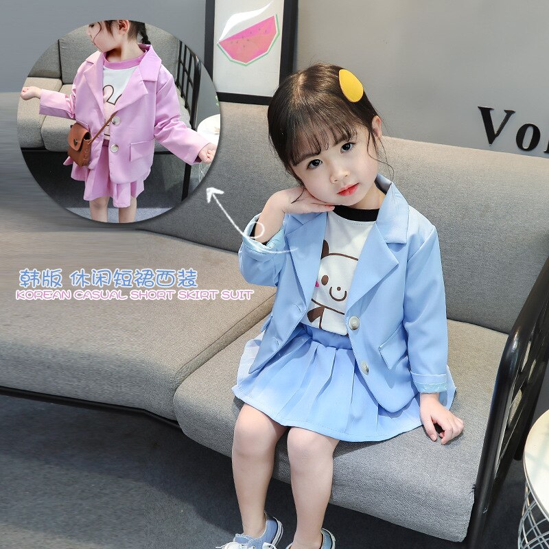 Spring Autumn Girls Suit Set Children Princess Bla... – Grandado