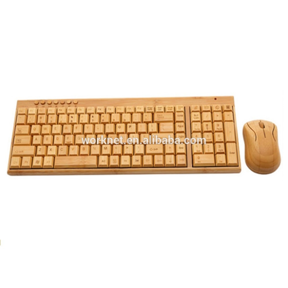 201 two keypads medium size usb bamboo wood wirele... – Vicedeal