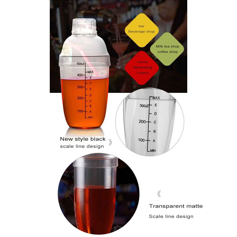 250ML-1000ML Glass Cocktail Shaker Transparent Sca... – Vicedeal