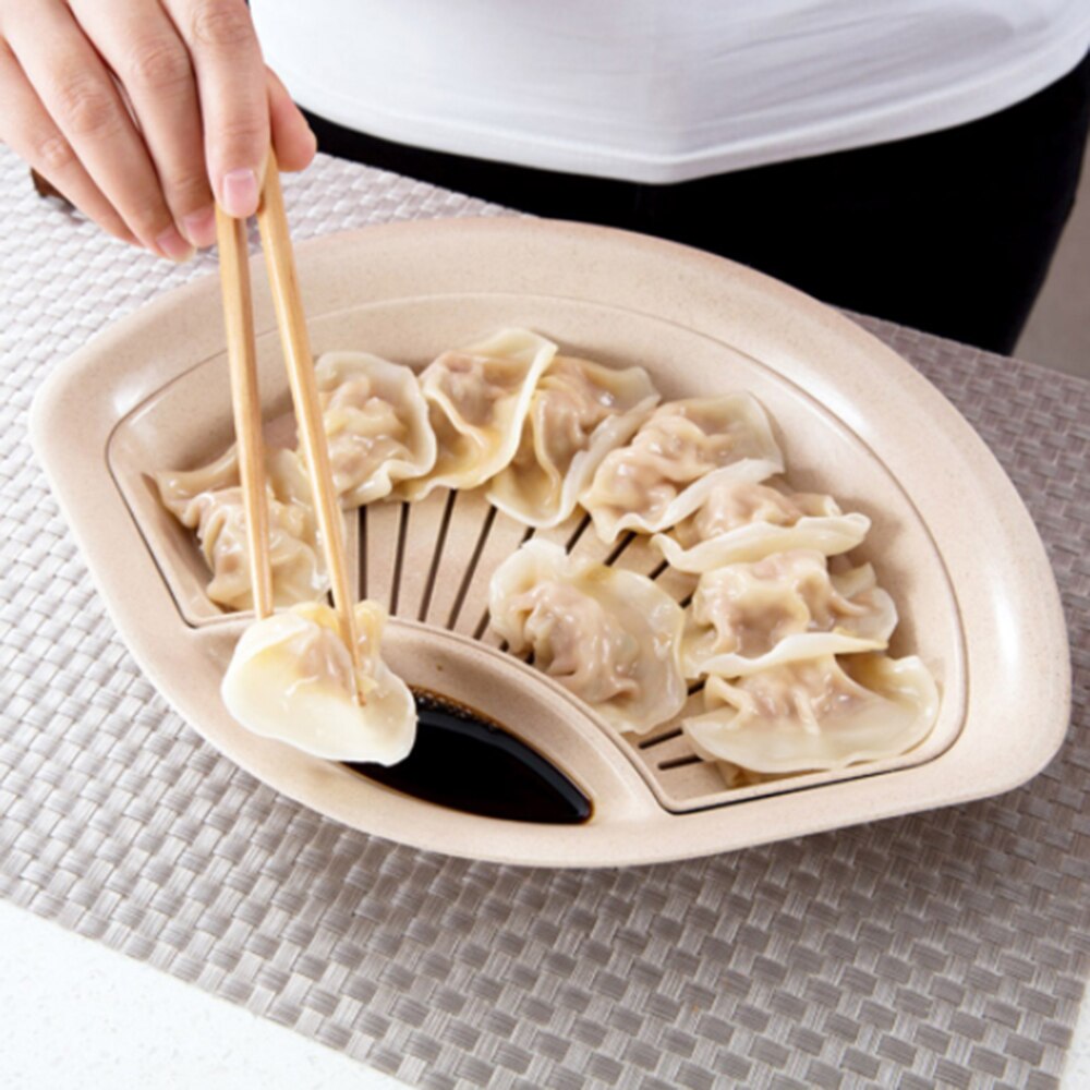 Fan-shaped Dumpling Plate with Vinegar Dipping Sau... – Vicedeal