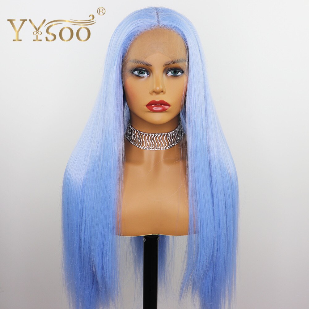 YYsoo Long Blue Lace Front Wig with Natural Hairli... – Grandado