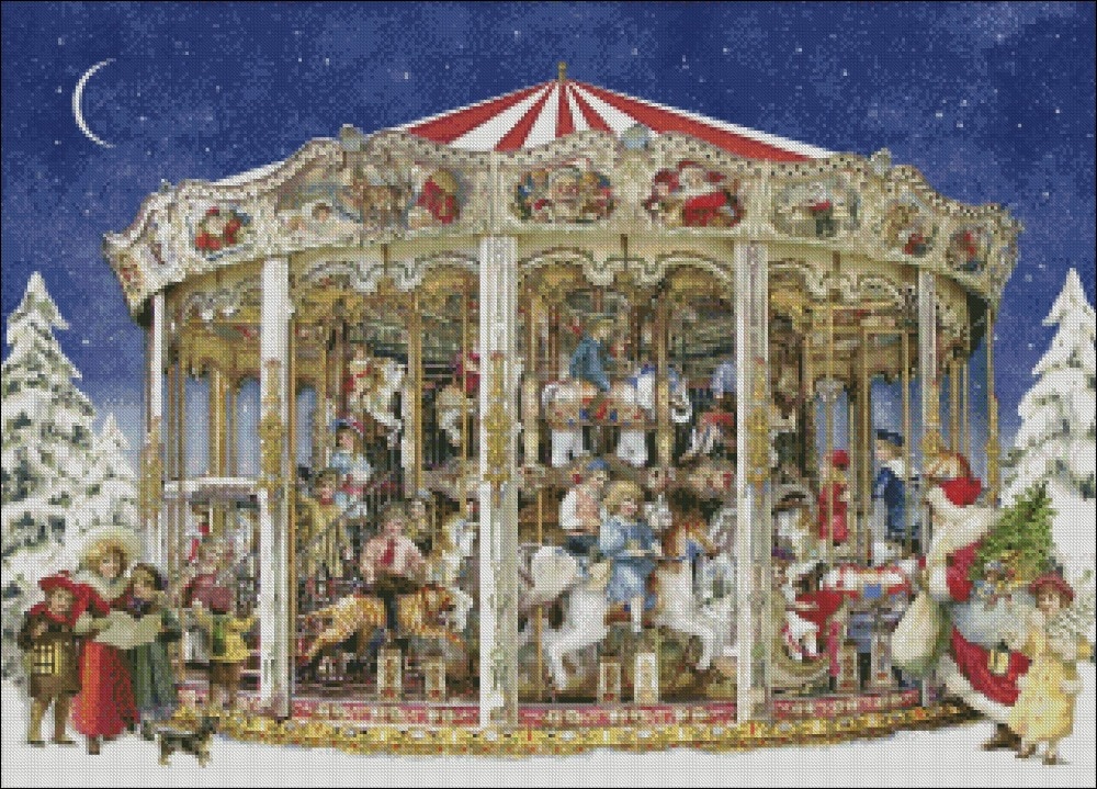 The Christmas Carousel - Counted Cross Stitch Kits... – Grandado