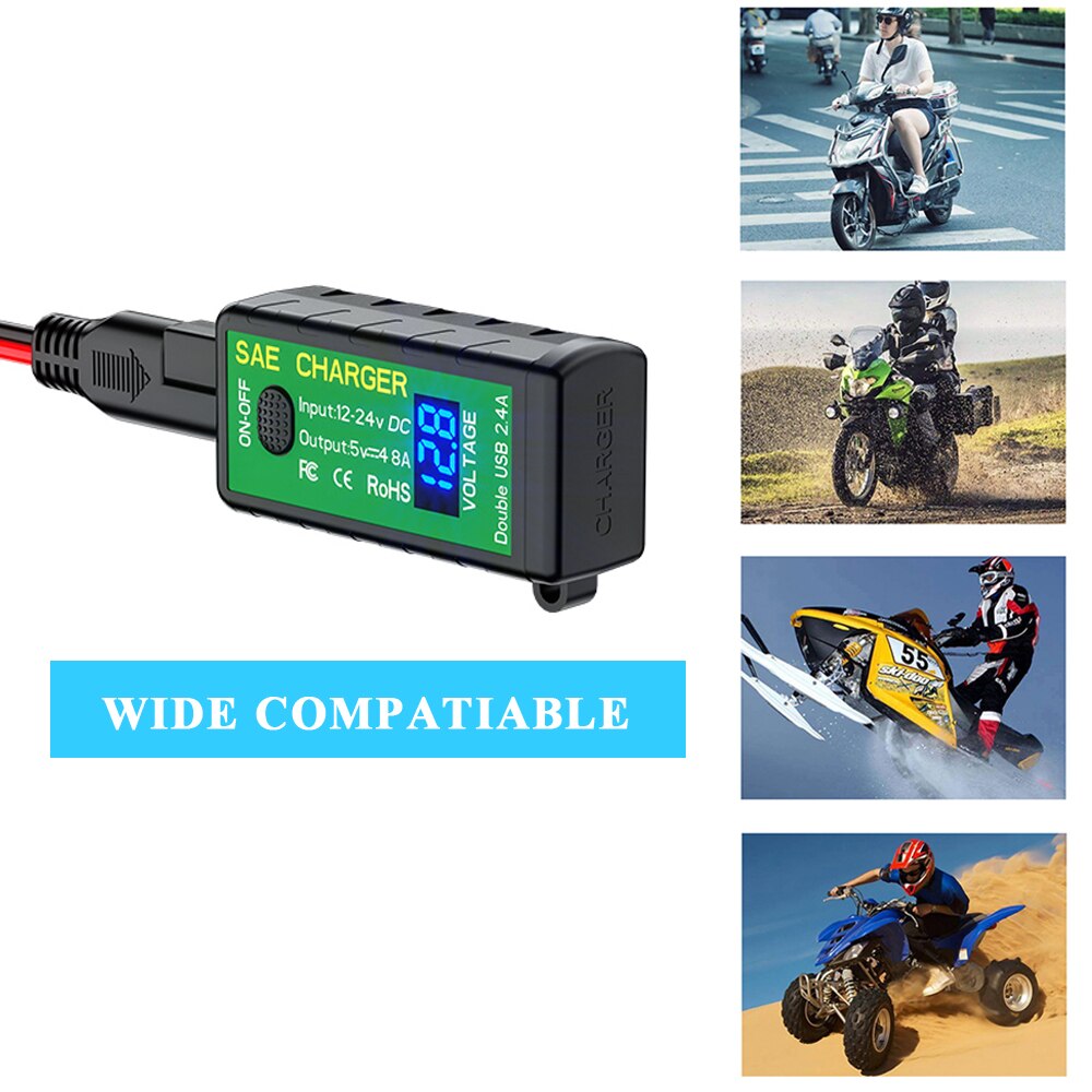 NEXVALY Dual USB Charger for Motorcycle SAE Connec... – Grandado