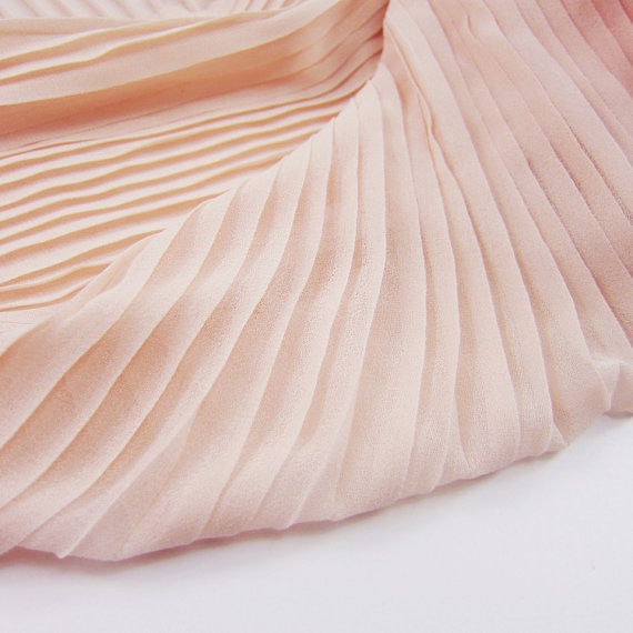 peach pink chiffon accordion pleated fabric for pl... – Grandado
