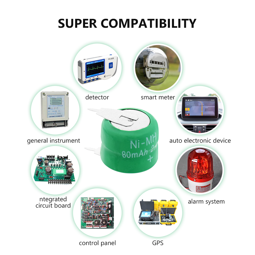 1/2/4/6/8/10Pcs 2.4V 80H 80mAh Ni-Mh Nimh knop Bat... – Grandado