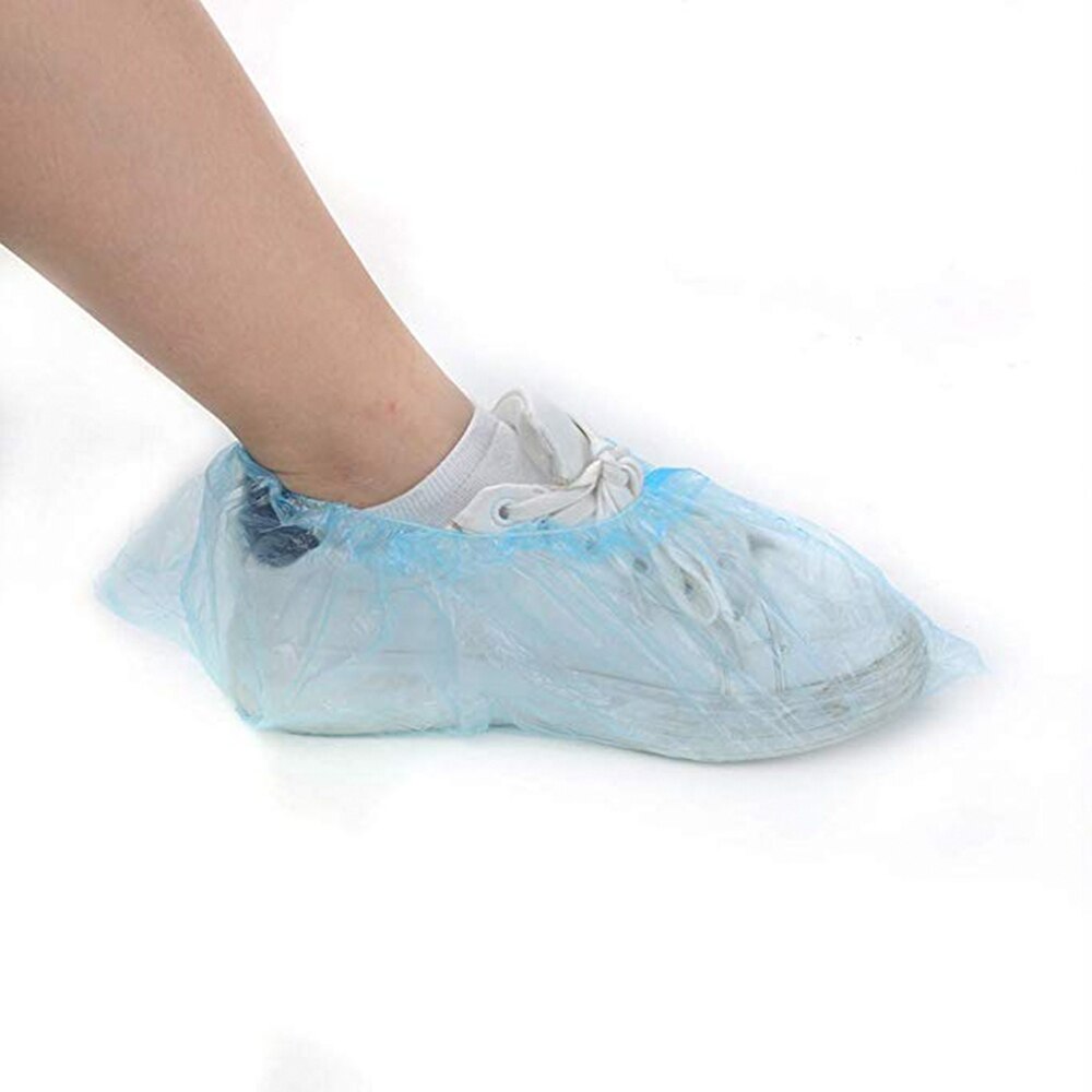 100 Pcs Plastic Waterproof Disposable Shoe Cover R... – Grandado