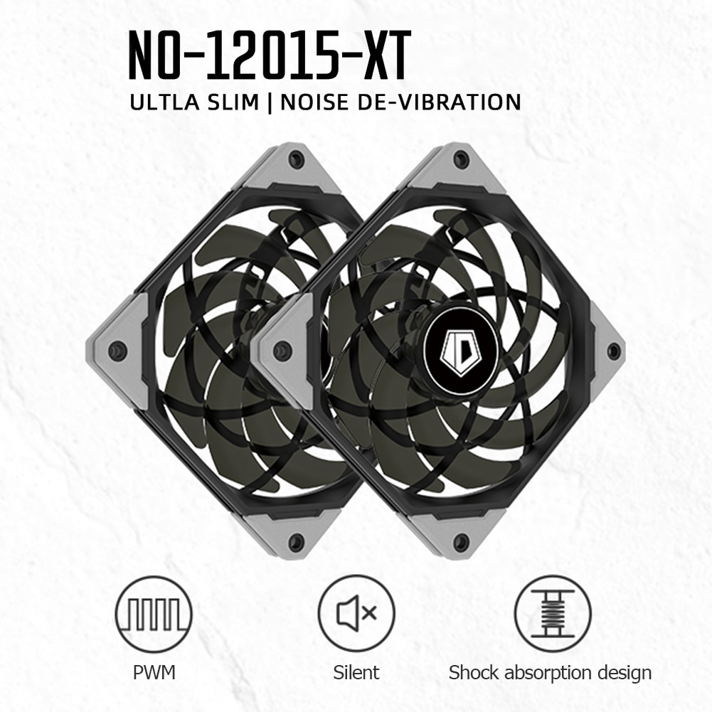 120mm PWM PC Case Fan Black Frame White Blade Comp... – Grandado