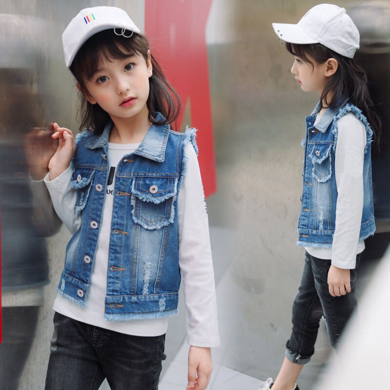 Spring Girls Vests Causal Sleeveless Kids Jacket f... – Vicedeal