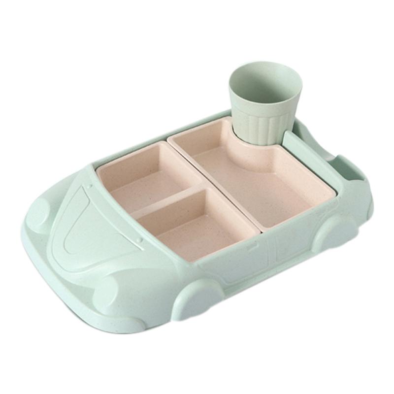Cartoon Car Plate Baby Dishes Set Bamboo Fiber Pla... – Grandado