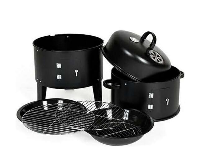 DIY Smoker BBQ Grill Round Charcoal Stove Outdoor ... – Vicedeal