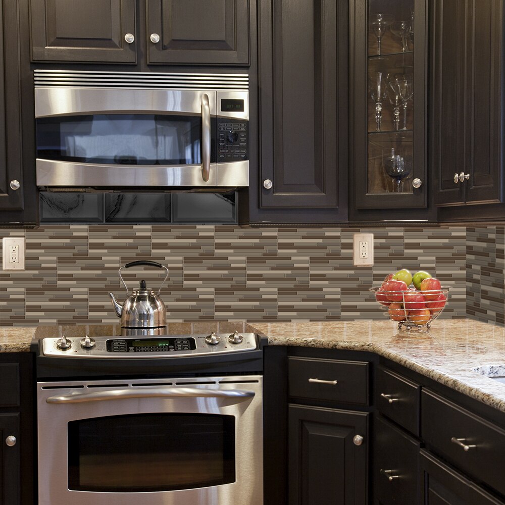 Funlife®20X10cm Bruin Mozaïek Muur Sticker Waterdi... – Grandado