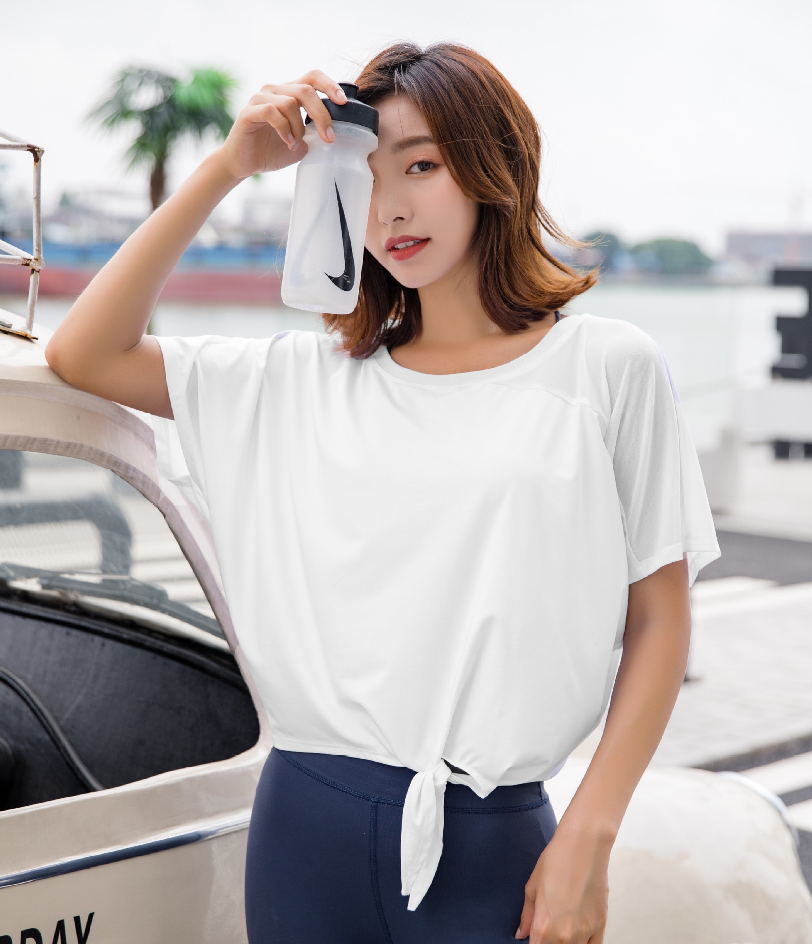 Mesh Yoga Top Shirts Short Sleeve Loose Sports Top... – Grandado