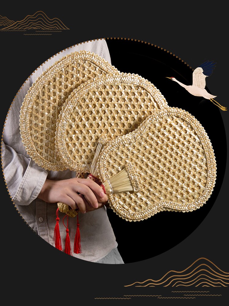 Traditional Chinese Style Handmade Palm Fan Natura... – Grandado