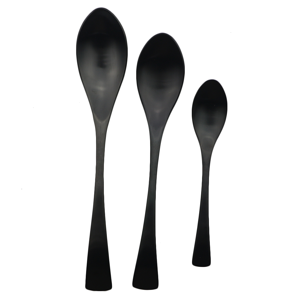 Black Flatware Set Restaurant Dinnerware Set Matte... – Grandado