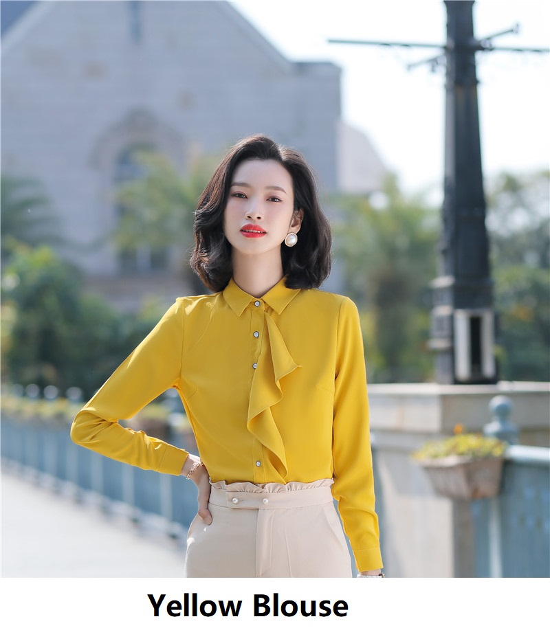 Yellow Styles Spring Summer Blouses Shirts for Wom... – Grandado