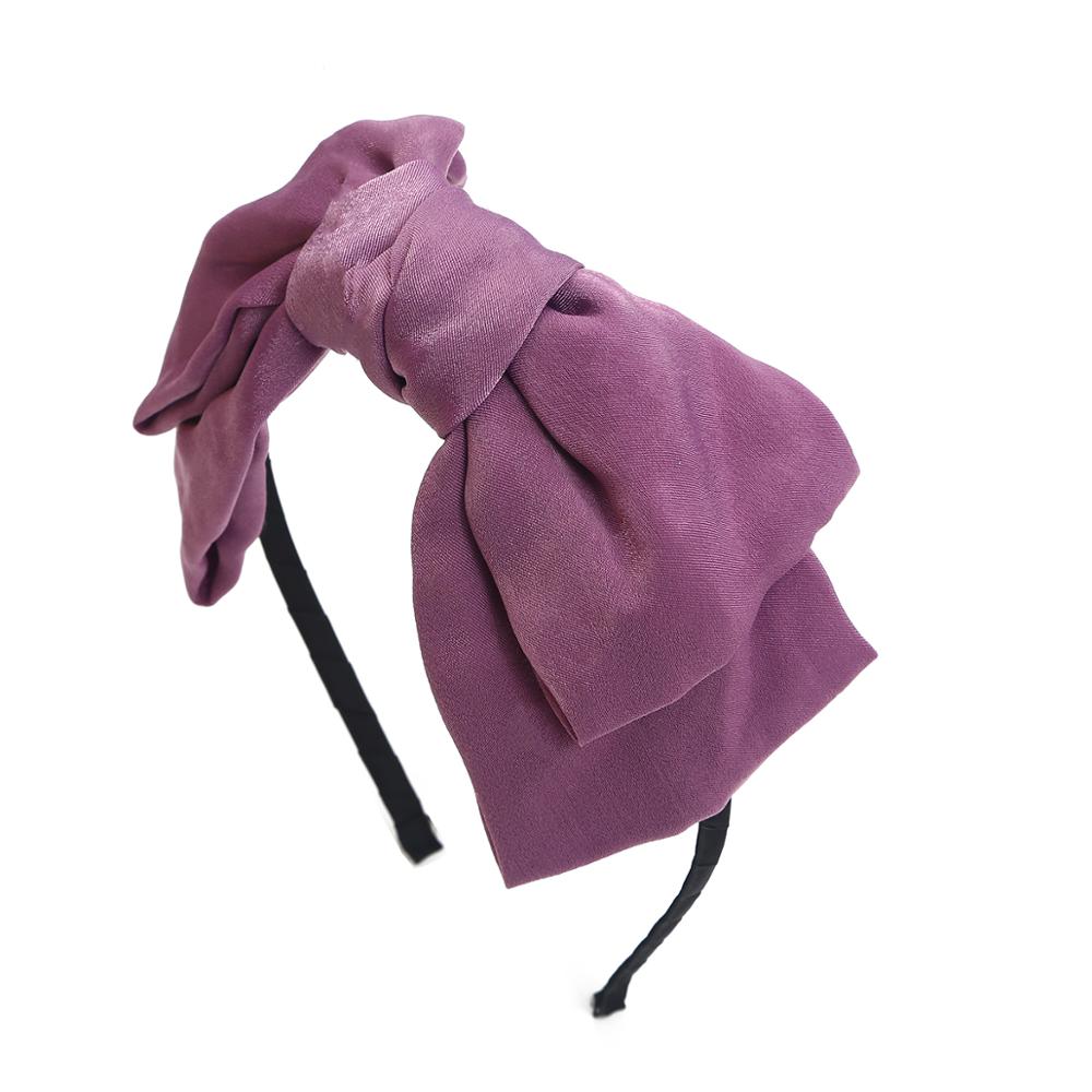 Diadema con lazo morado liso para niña, bandas elá... – Grandado