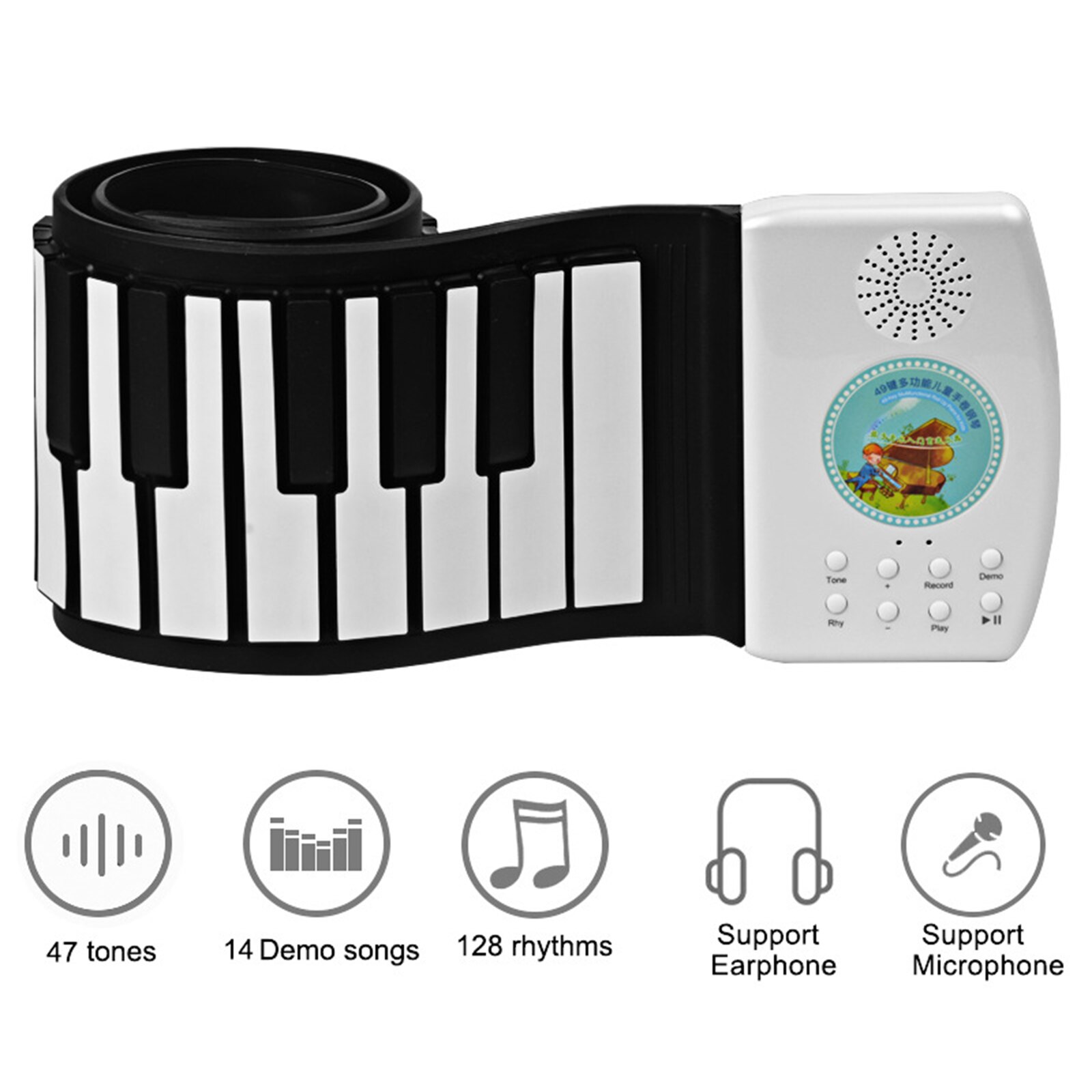 Teclado Digital de 49 teclas, Flexible, enrollable... – Grandado