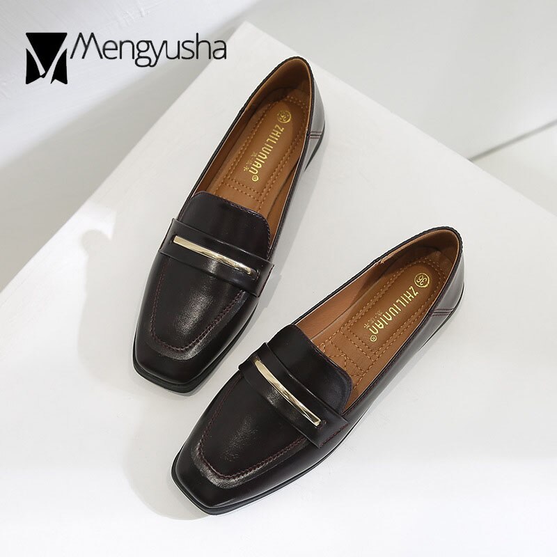 British Metal buckle oxford shoes for women flats ... – Grandado